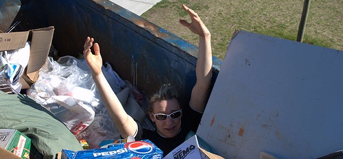 Woman Dumpster Diving