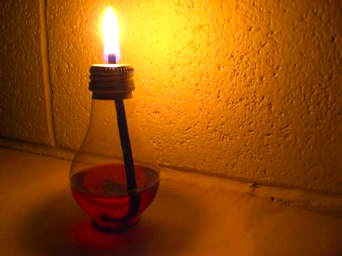 light bulb oil lamp – Green Prophet