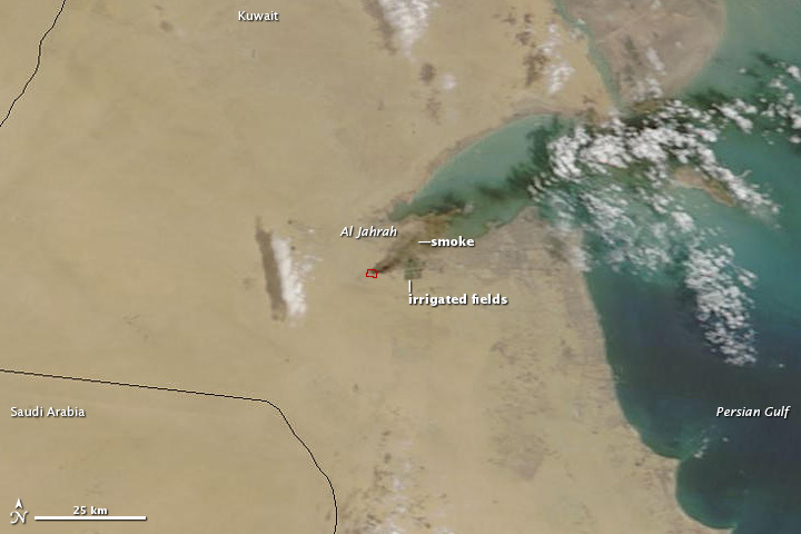 Tire Fire In Kuwait Seen From Space - Green Prophet