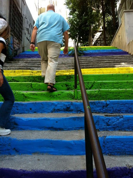 Turkey's Gentlest Protestor Paints Public Stairs in Joyous Color ...
