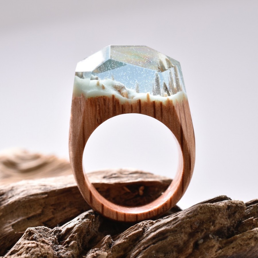 Plant a tiny landscape on your finger with a Secret Wood ring - Green ...