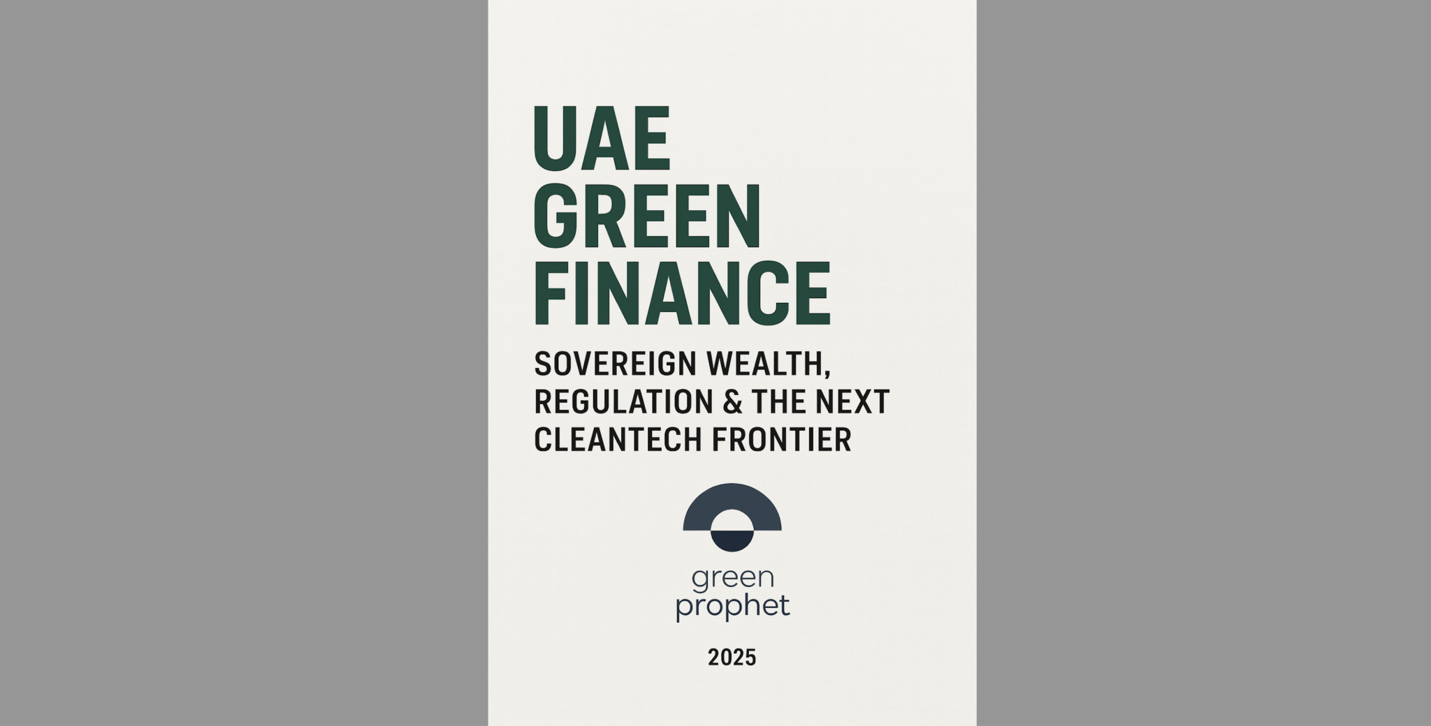 UAE Green Finance Report 2025 - Green Prophet