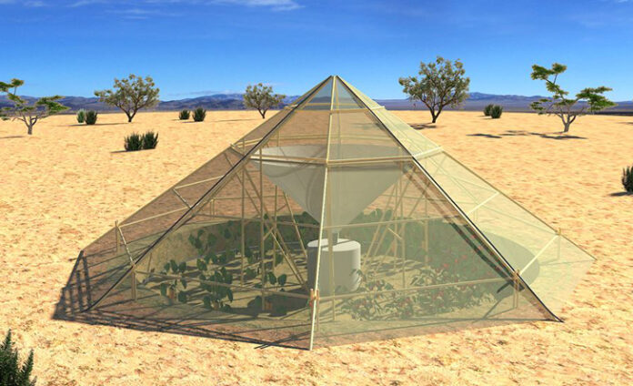Futuristic dome collectors collect dew for drinking water and crops ...