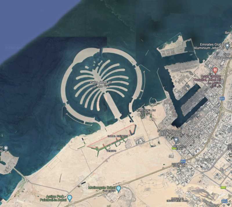 Palm Jebel Ali artificial islands in Dubai rise from the sand after 20 ...