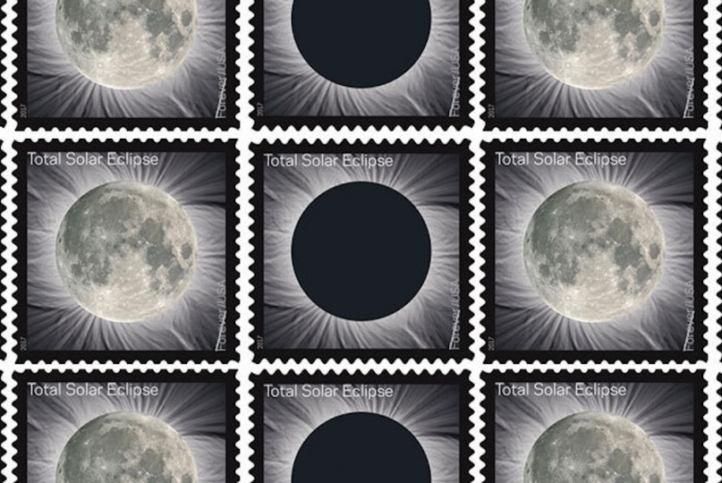 World's first color-changing stamp honors a summer solar eclipse ...